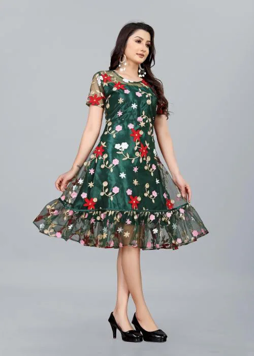Buy JULEE Women's Net Embroidered Dress Online at Best Prices in India ...