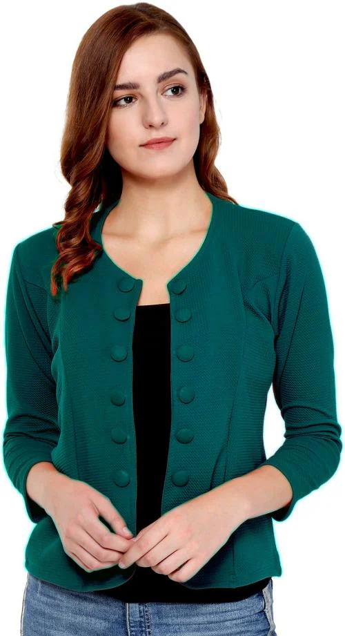 Buy Mijaat Women Green Solid Polyester Shrug Online at Best Prices in ...