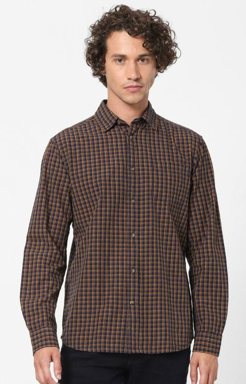 Buy Celio Blue And Yellow Checked Casual Shirt Online at Best Prices in ...