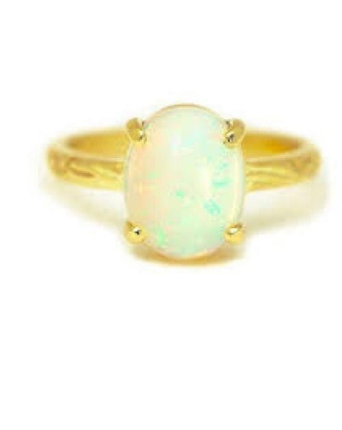 Buy CEYLONMINE Fire Opal Ring Natural Opal Stone Ring Natural ...