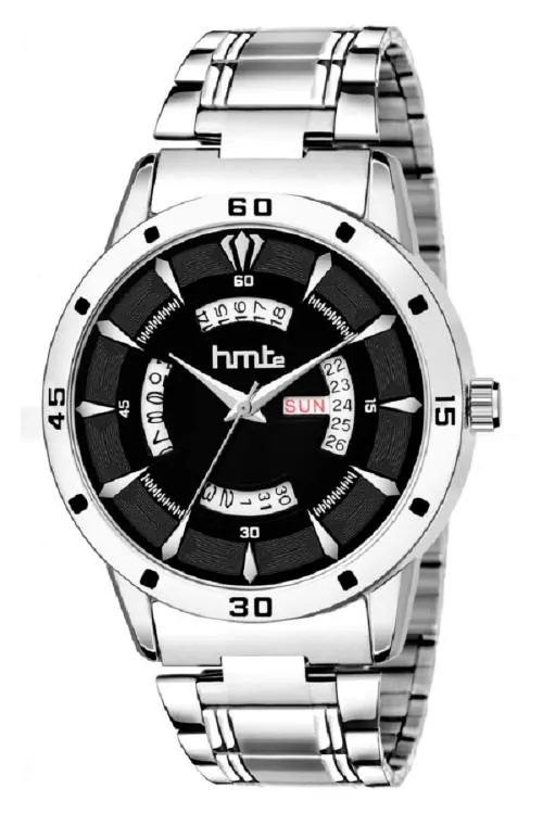Buy HMTe HM-2992 Black Dial Silver Chain D&D Analog Watch for Men ...