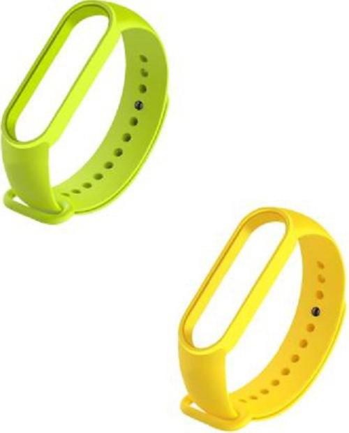 Buy Askovid Green And Yellow Replacement Smart Band Strap Combo Pack of ...