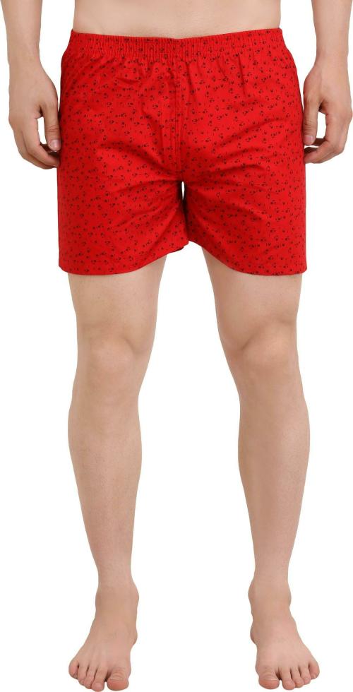 Buy Bentag Mens Red Printed Cotton Blend Boxer (XL) Online at Best ...