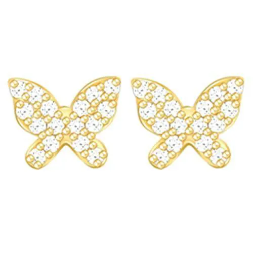 Buy Giva Sterling Silver 18K Gold Plated Butterfly Studded Affair Earrings For Women Online at ...
