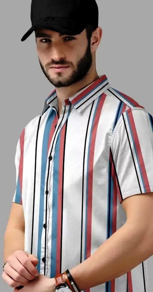 Buy Concy-White Blue Multi Lining Shirt Online at Best Prices in India ...