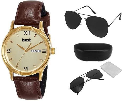 Buy HMTO Round Multicolor Analog Watch And Sunglass Combo Online at ...