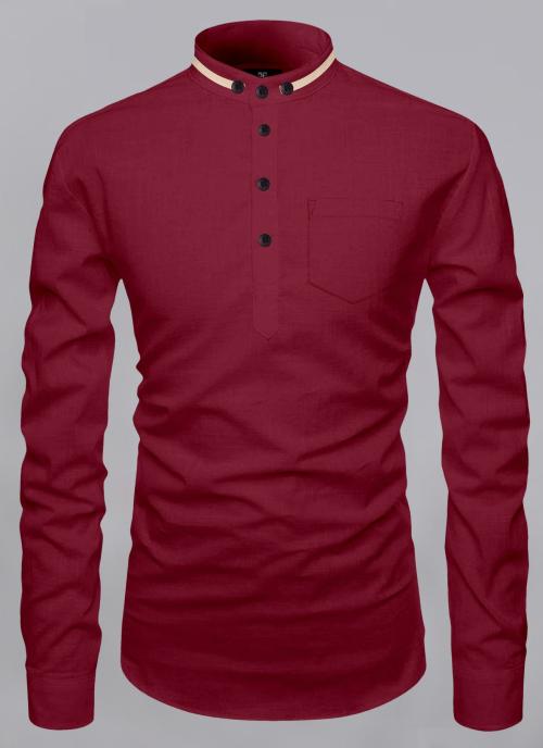 Buy SOPANI Men Solid Straight Kurta (Maroon) Online at Best Prices in India - JioMart.