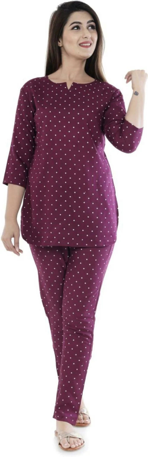 Buy Meena Collection Women Printed Maroon Night Suit Set Online at Best Prices in India - JioMart.