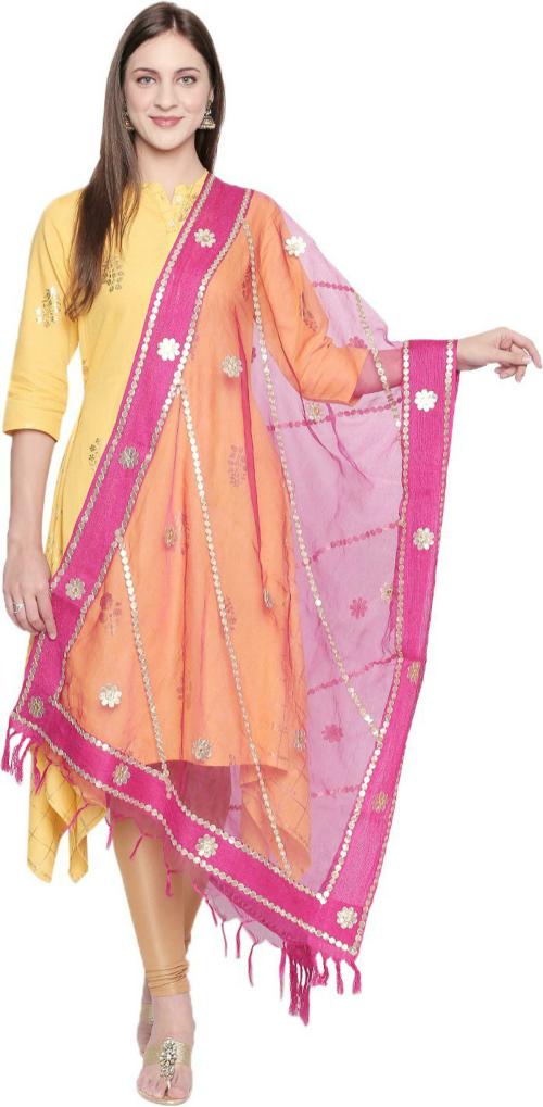 Buy Dupatta Bazaar Women Pink Embellished Tissue Dupatta Online at Best ...