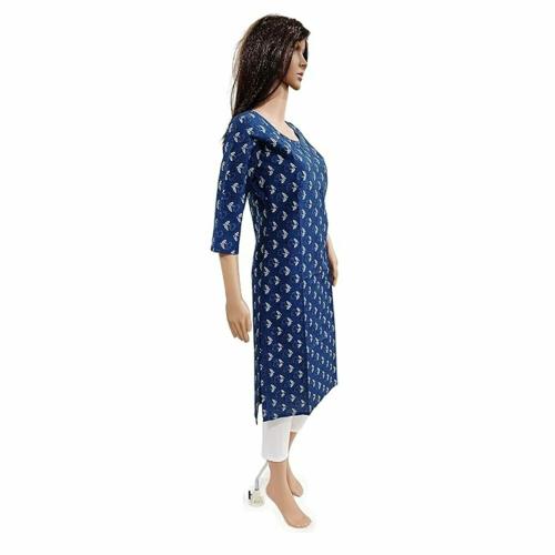 Buy Rayinvent Women Cotton Kurta Inbuilt Padded Breast Cover | Blue ...