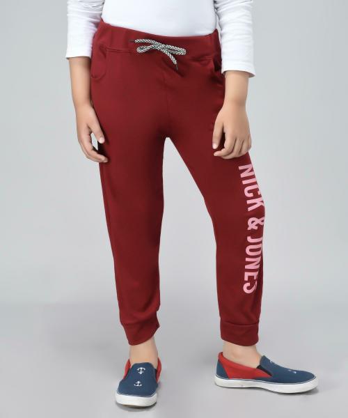 Buy Nick and Jones Boys Maroon Printed Pure Cotton Single Track Pants Online at Best Prices in ...