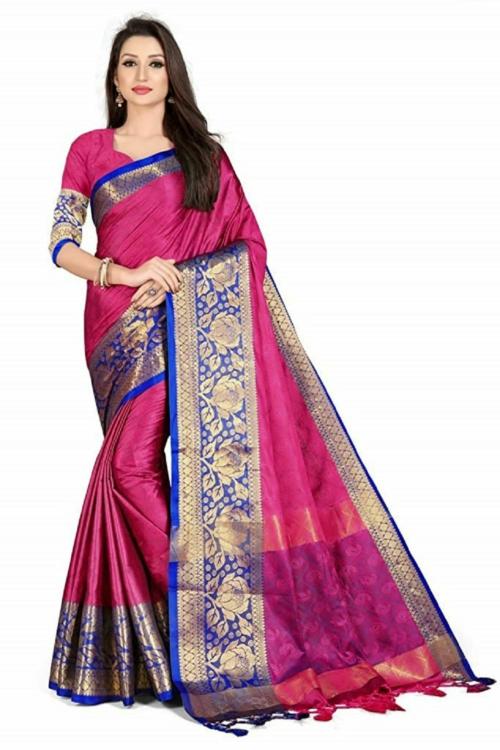 Buy Krina Enterprises SV GULAB PATTA PINK Letest Fancy Silk Saree For ...