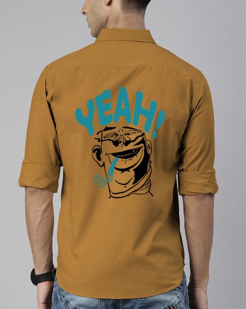 Buy BROON Men Printed Casual Beige Full Sleeve Shirt Online at Best ...