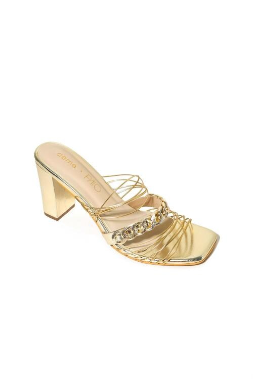 Buy Paio Women Block Heels (Golden) Online at Best Prices in India ...