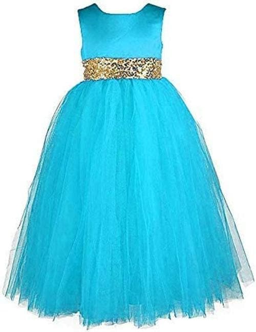 Buy TILISM Girls Sequence Belt Long net Casual Frock Dress Online at ...