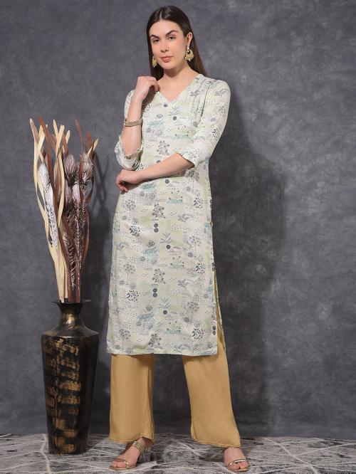 Buy Mamoose Women's GREEN Colour Kurti Online at Best Prices in India ...