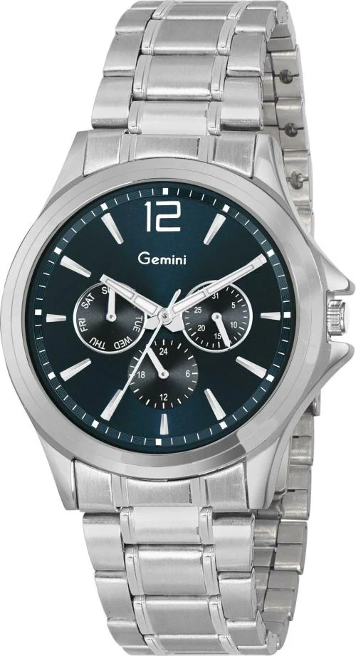 Buy Gemini Analog Blue Dial Silver Strap Watch For Men And Boys ...