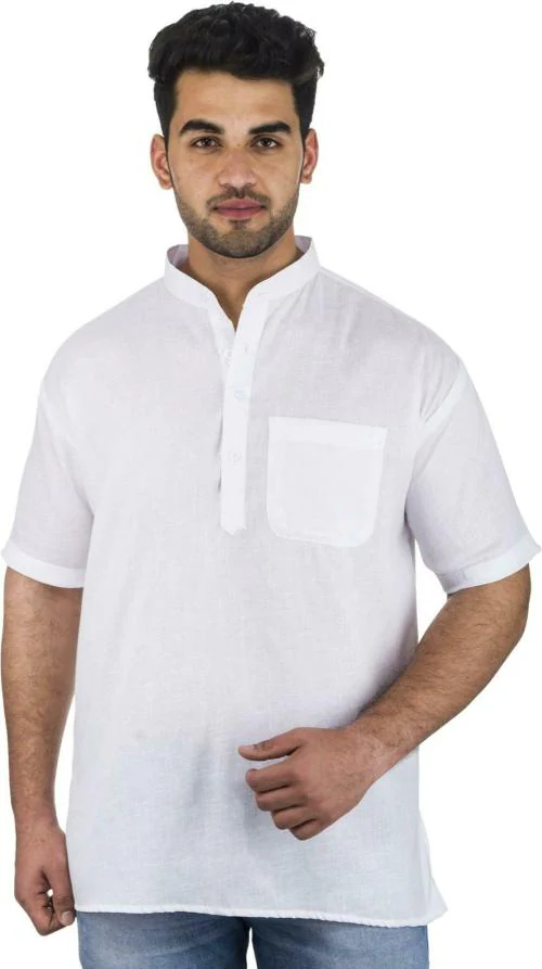 Buy DESHBANDHU KHADI Men White Solid Khadi Cotton Kurta (XXL) Online at ...