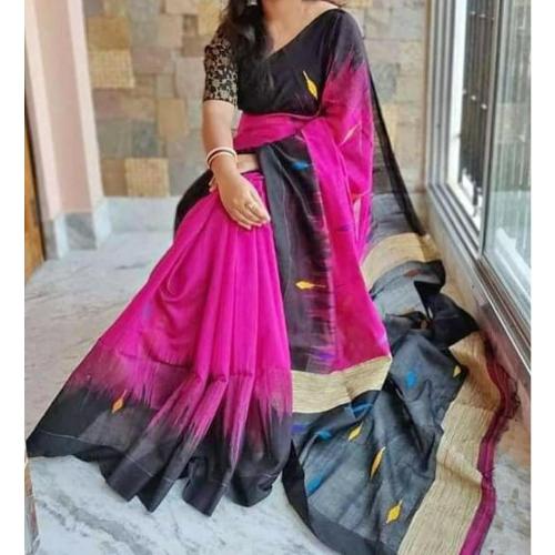 Buy Marabout Pink Mysore Silk Kalamkari Saree Online at Best Prices in ...