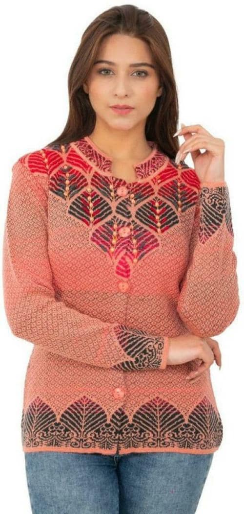 Buy Loglo Women Pink Floral Acrylic Blend Sweater - L Online at Best ...