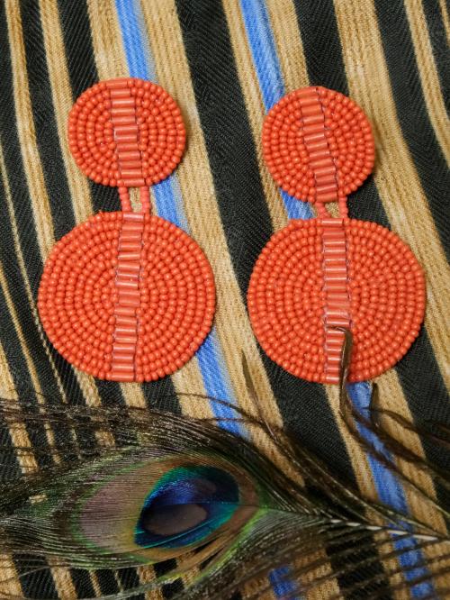 Buy Crunchy FashionBoho Handmade Orange Round Drop Dangle Earring ...
