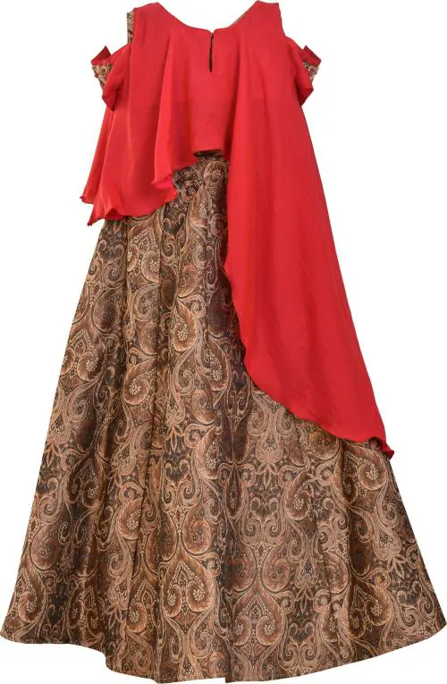 Buy Child Club Girl Red Jacquard Dress (9-10Y) Online at Best Prices in ...