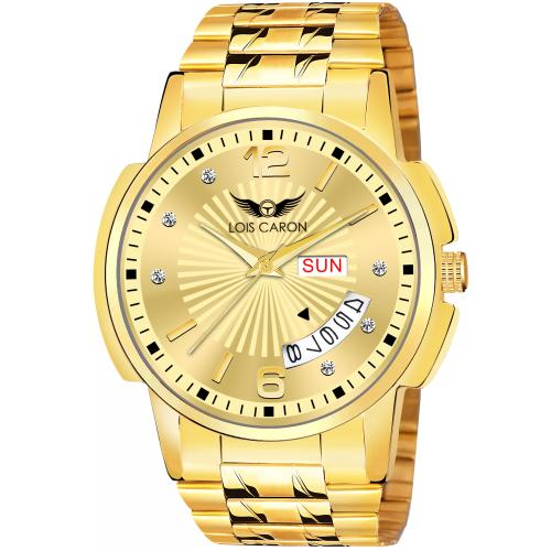 Buy LOIS CARON LCS-8555 Original Gold Plated Day & Date Functioning for ...
