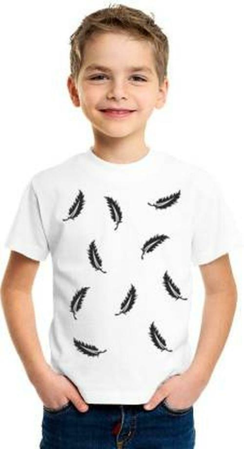 Buy KIDDY STAR Boys White Graphic Print Cotton Blend Round Neck T-Shirt ...