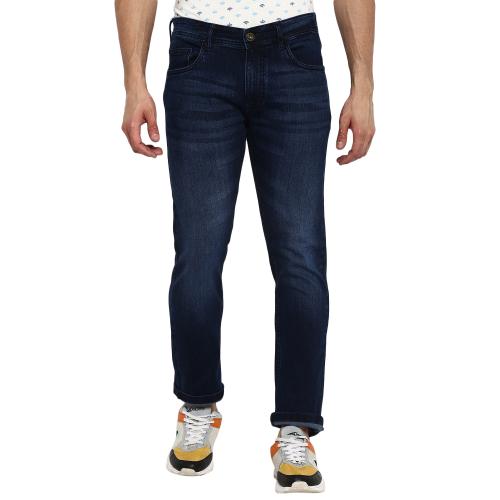 Buy Red Chief Solid Narrow Fit Blue Cotton Poly Lycra Casual Jeans for ...