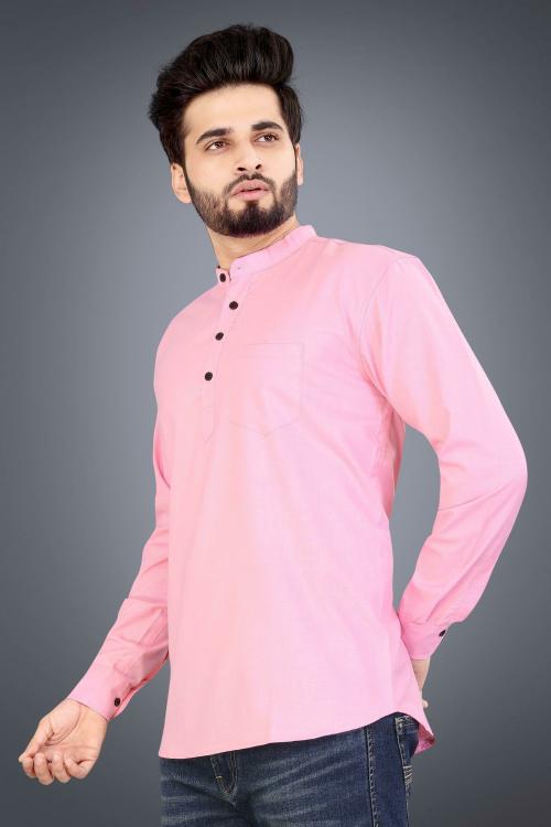 Buy SOPANI Men Solid Straight Kurta (Pink) Online at Best Prices in India - JioMart.
