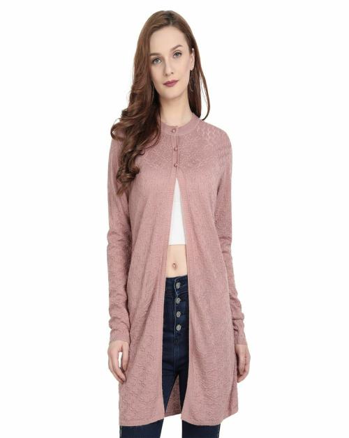 Buy Clapton Women Peach Solid Acrylic Blend Pack Of 1 Cardigan Online at Best Prices in India ...