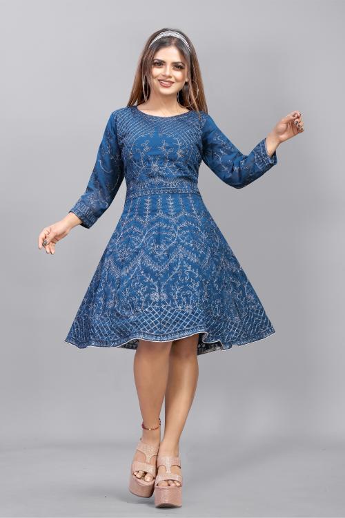 Buy JULEE Women's Georgette Embroidered Dress Online at Best Prices in ...