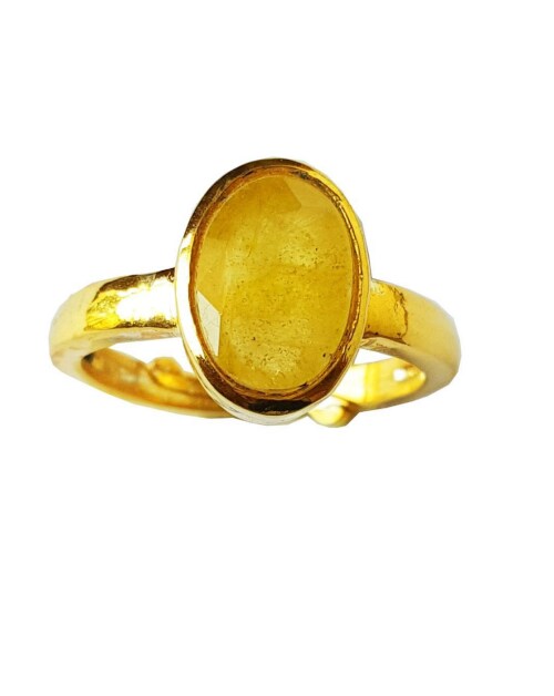 Buy Ceylonmine Ratti Natural Certified Yellow Sapphire (Pukhraj) Fine Adjustable Panchdhatu Ring ...
