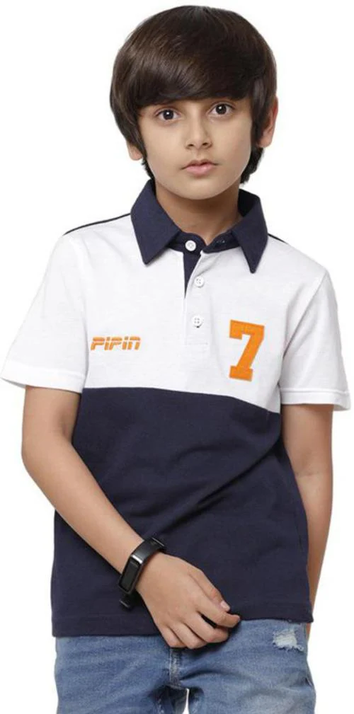 Buy Pipin Boys Blue Colorblock Cotton Blend T Shirt (2-3 Years) Online ...