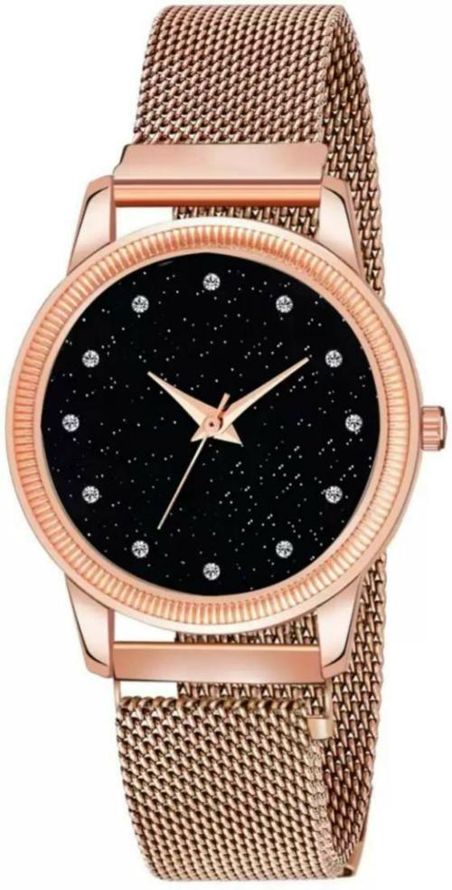 Buy Bolun Analog Black Dial Rose Gold Strap Watch For Women Online at ...