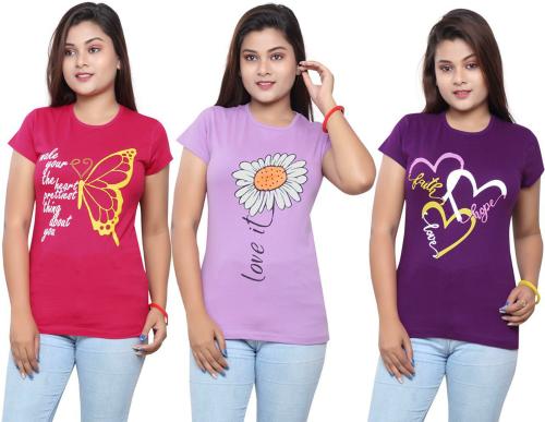 Buy MIST N FOGG Veeraa Clothing Women Multicolor Typographic Cotton ...