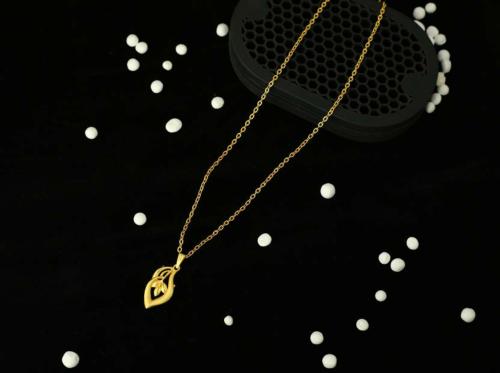 Buy Manath Gold Plated Leaf Pendant with Chain Online at Best Prices in ...