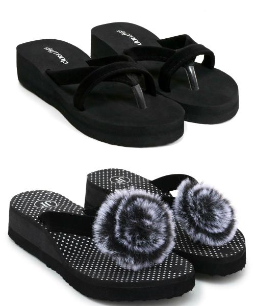 Buy Skytrap Black Solid Nubuck Slippers Flipflop for Women Combo of 2 ...
