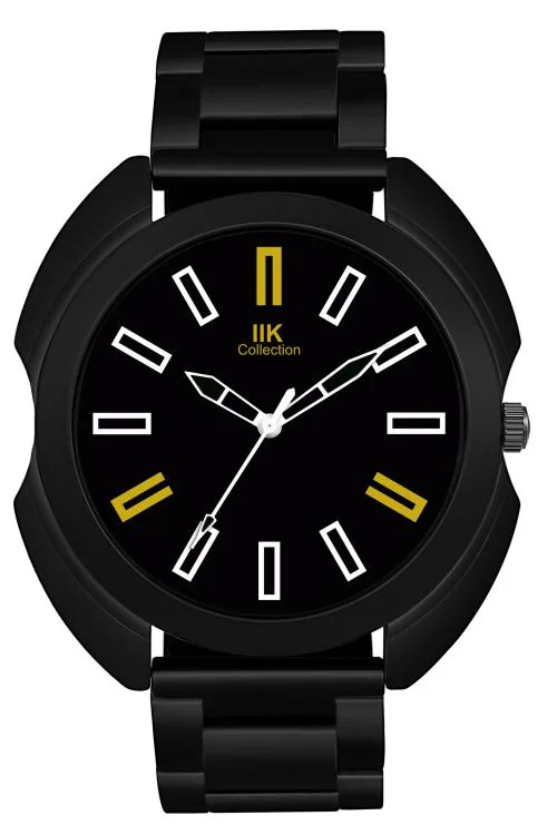 Buy IIK COLLECTION Black Stainless Steel Analog Watch For Men and Boys ...