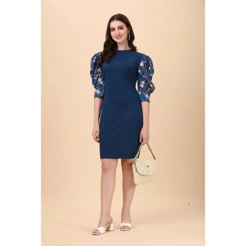 Buy C.J FABRICS Women’s High-Low Knee Length Blue Dress Online at Best Prices in India - JioMart.