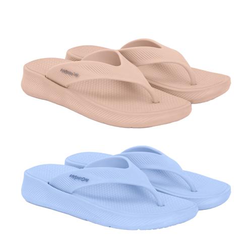 Buy Birde Stylish Regular Wear Beige & Sky Blue Slipper For Women ...