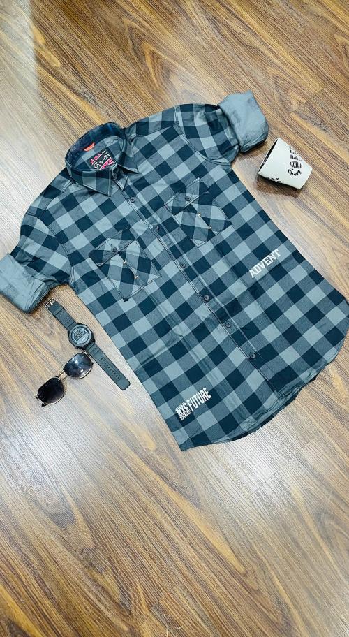 Buy The Hell Driver Men Checkered Casual LightGrey Color Check Shirt ...