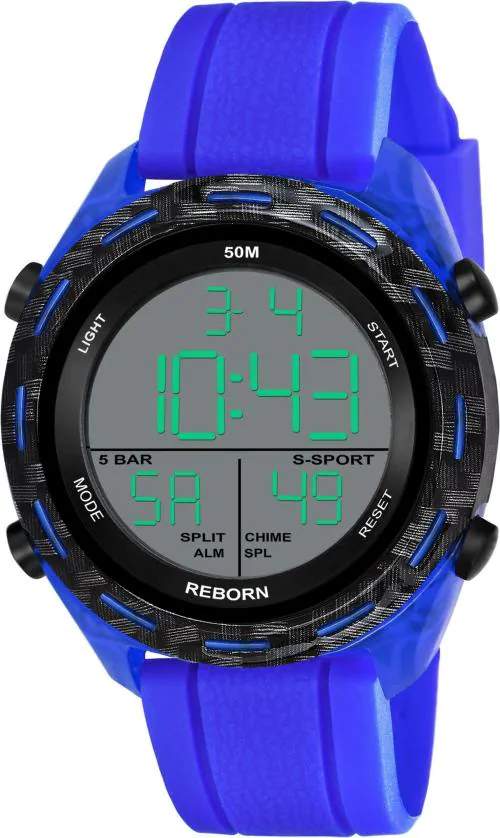 Buy Reborn Digital Watch White Dail Blue Silicon Strap Sports Wrist ...