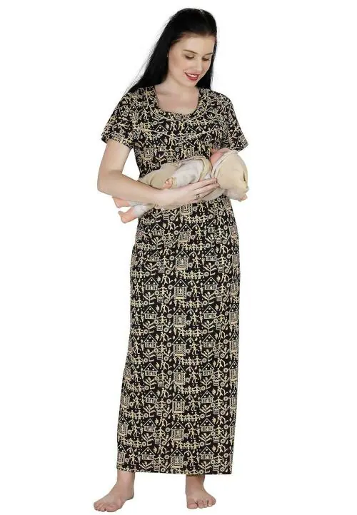 Buy Antara Women Coffee Printed Nighty Online at Best Prices in India ...