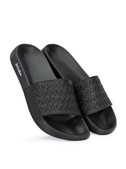 Buy Hirolas Men Weaved Slipper Sliders - Black Online at Best Prices in ...