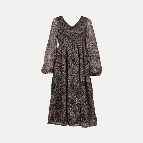 Buy Rad Prix Women Ash Grey All Over Printed Midi Dress Online at Best ...