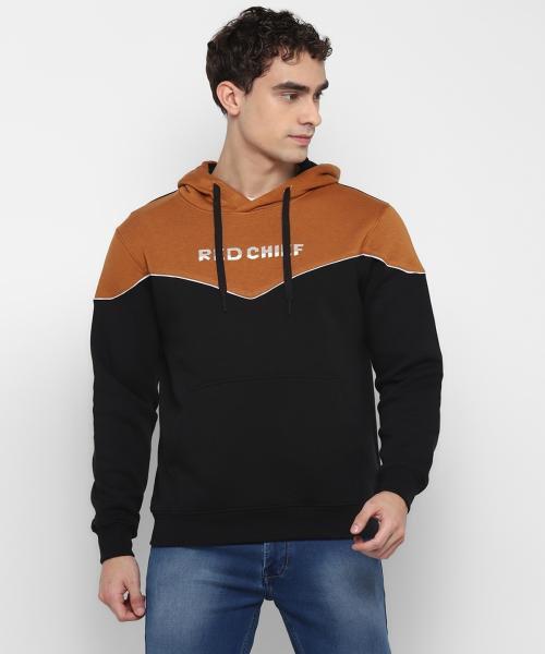 Buy Redchief Jet Black Full Sleeves Solid Regular Fit Cotton Poly Casual Sweat Shirt for Men ...