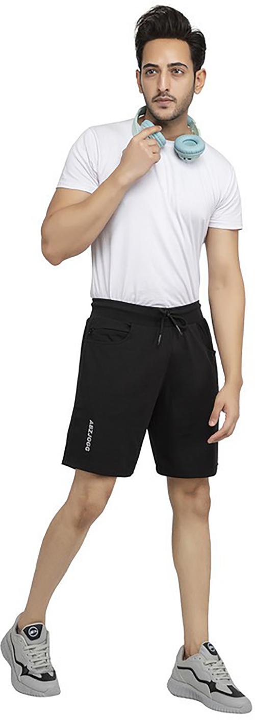 Buy AJEEOJEE BZAR Men Black Self Design Polyester Shorts ,40 Online at ...