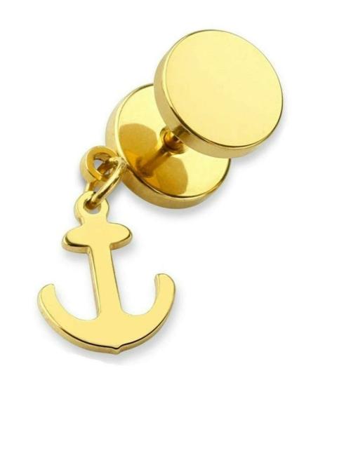 Buy MORIR 316L Surgical Steel Gold Plated Barbell Dumbbell With ...