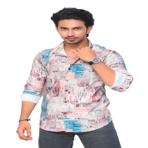Buy Vrushi's Fashion Men's Royal Printed Cotton Blend Casual Shirt Full ...